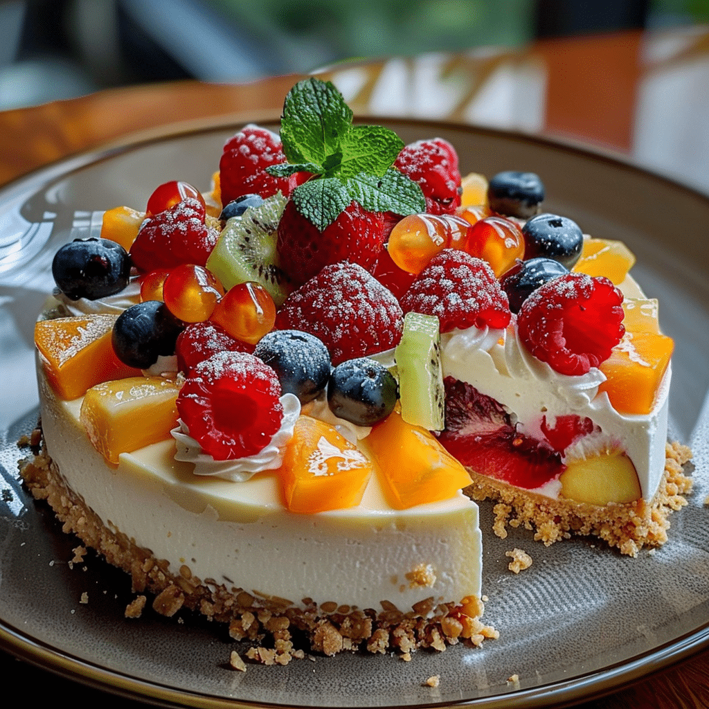 Tropical Fruit Salad Cheesecake - Simply Recipes - Fewer Worries, More ...