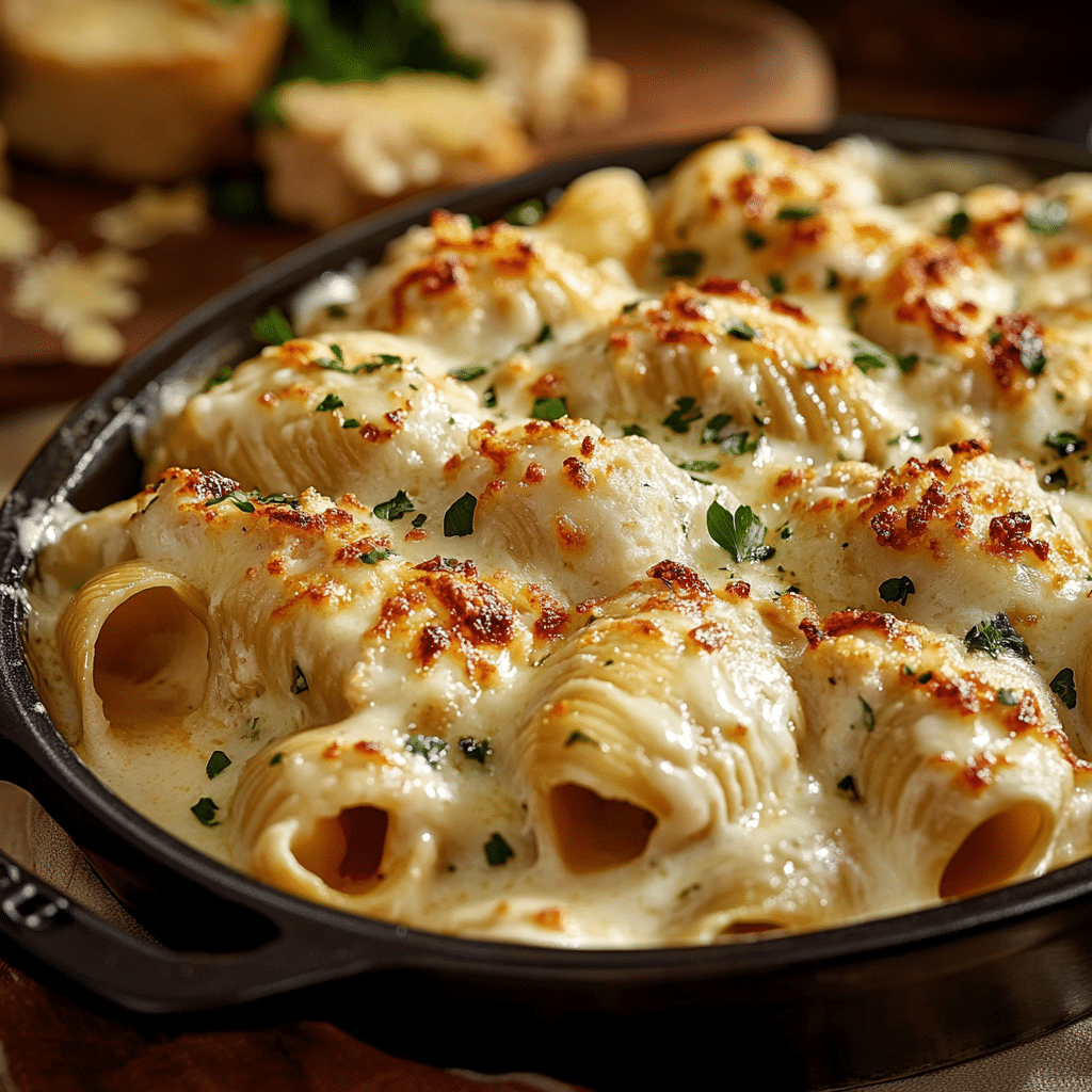 Million Dollar Chicken Alfredo Stuffed Shells - Simply Recipes - Fewer ...