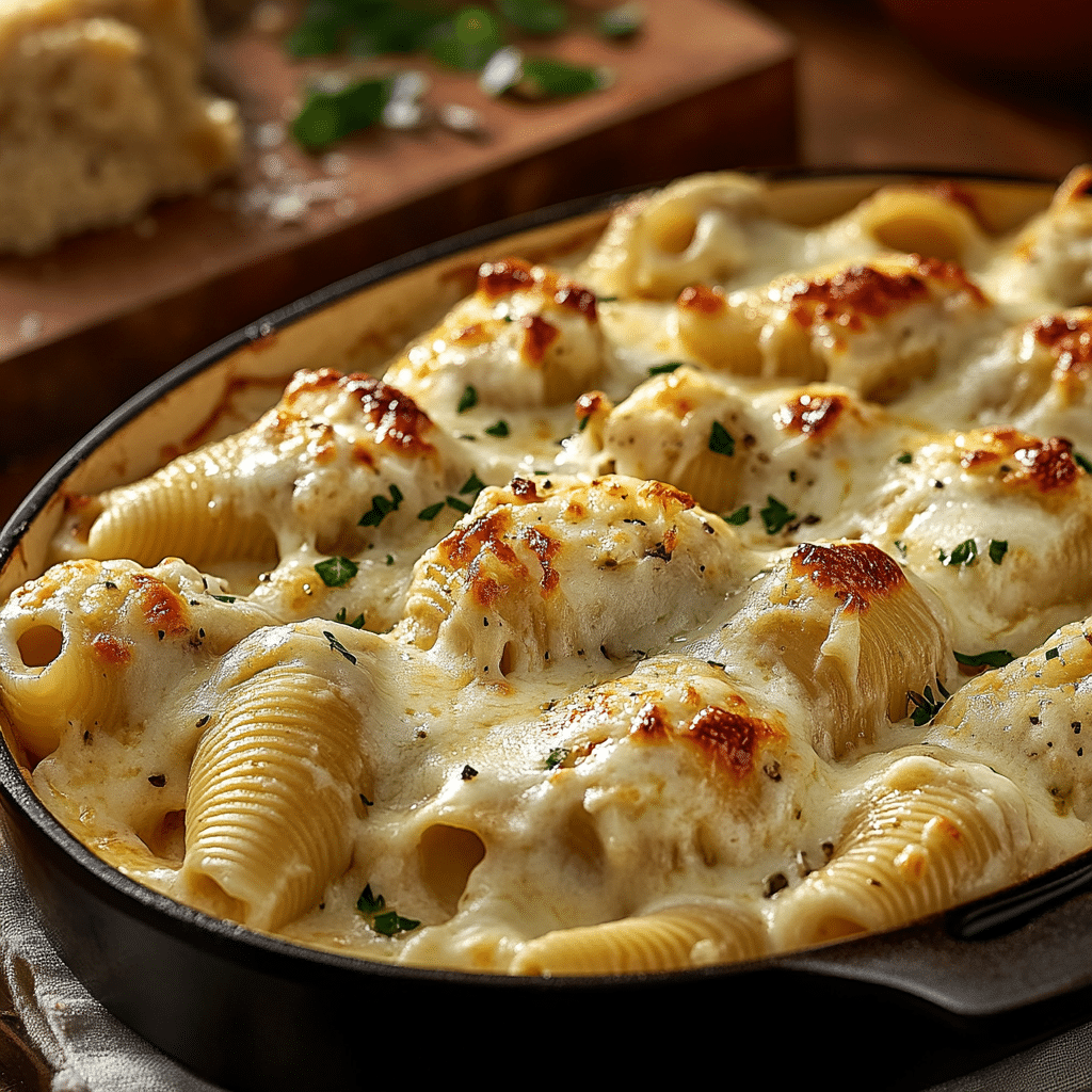 Million Dollar Chicken Alfredo Stuffed Shells - Simply Recipes - Fewer ...