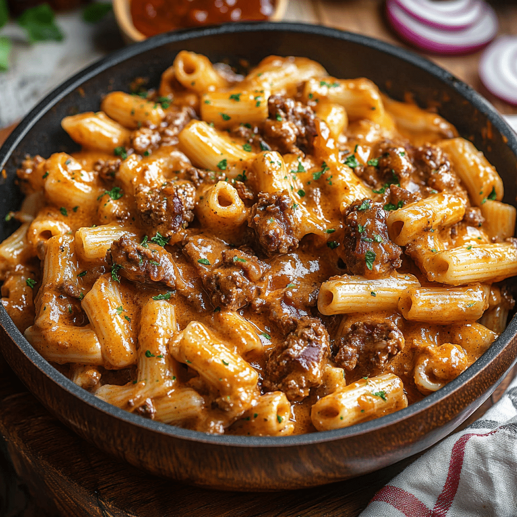 Creamy Beef Pasta Recipe - Kristy Recipes