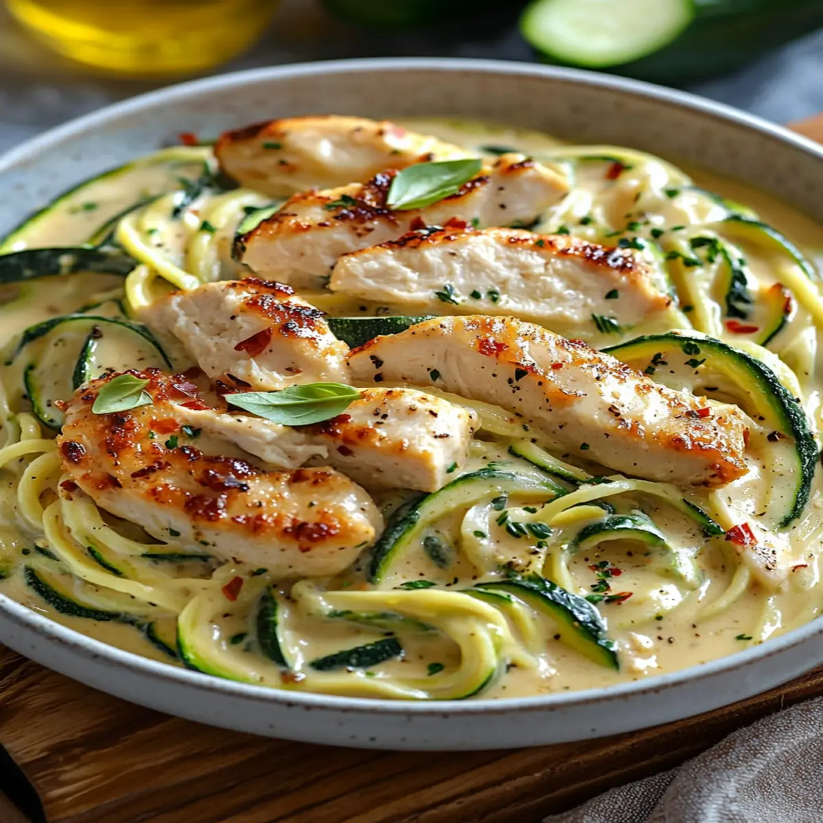 Indulgent Zucchini Noodle Chicken Alfredo – Guilt-Free Delight - Simply ...