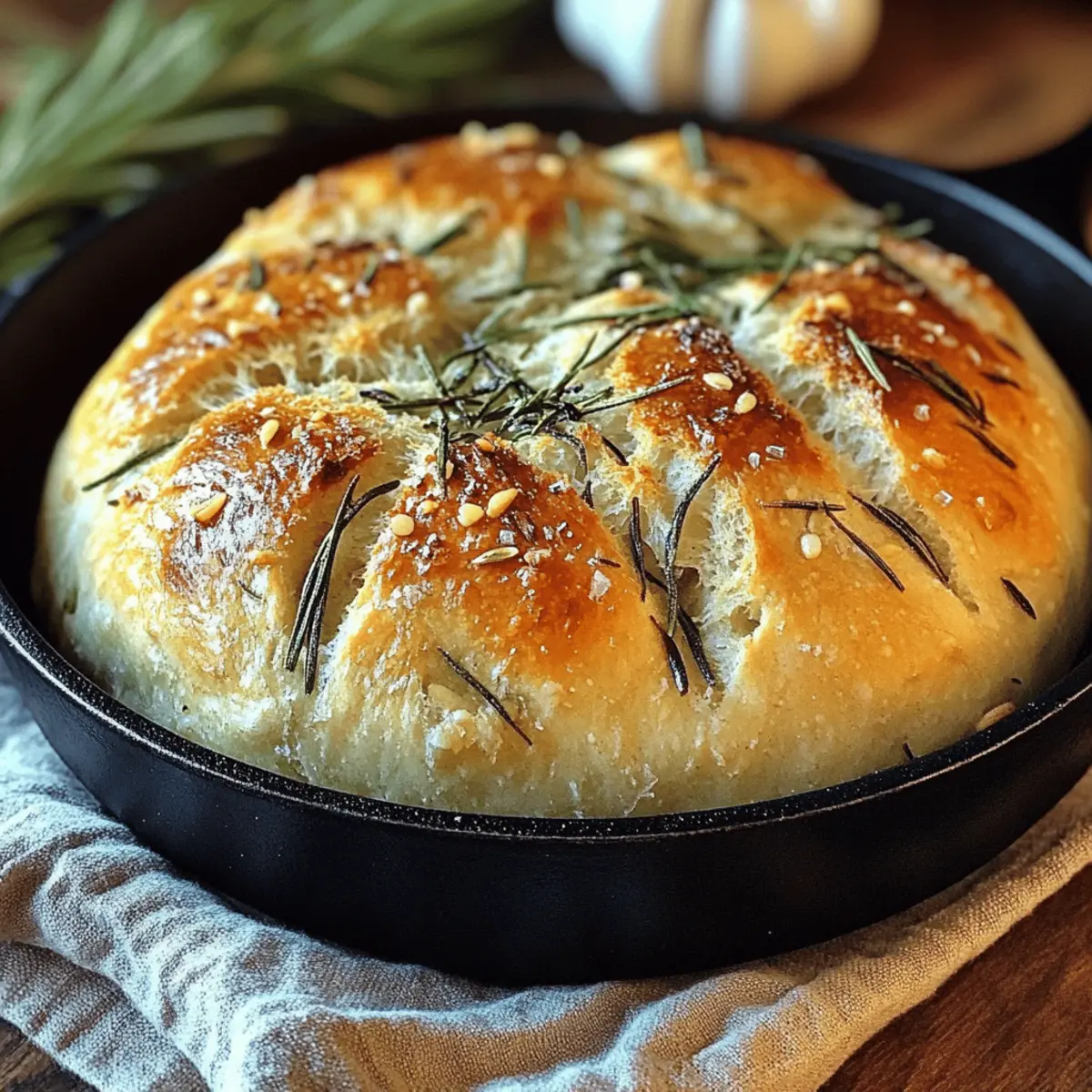 Irresistibly Easy Rustic Garlic Rosemary Skillet Bread Recipe - Simply ...