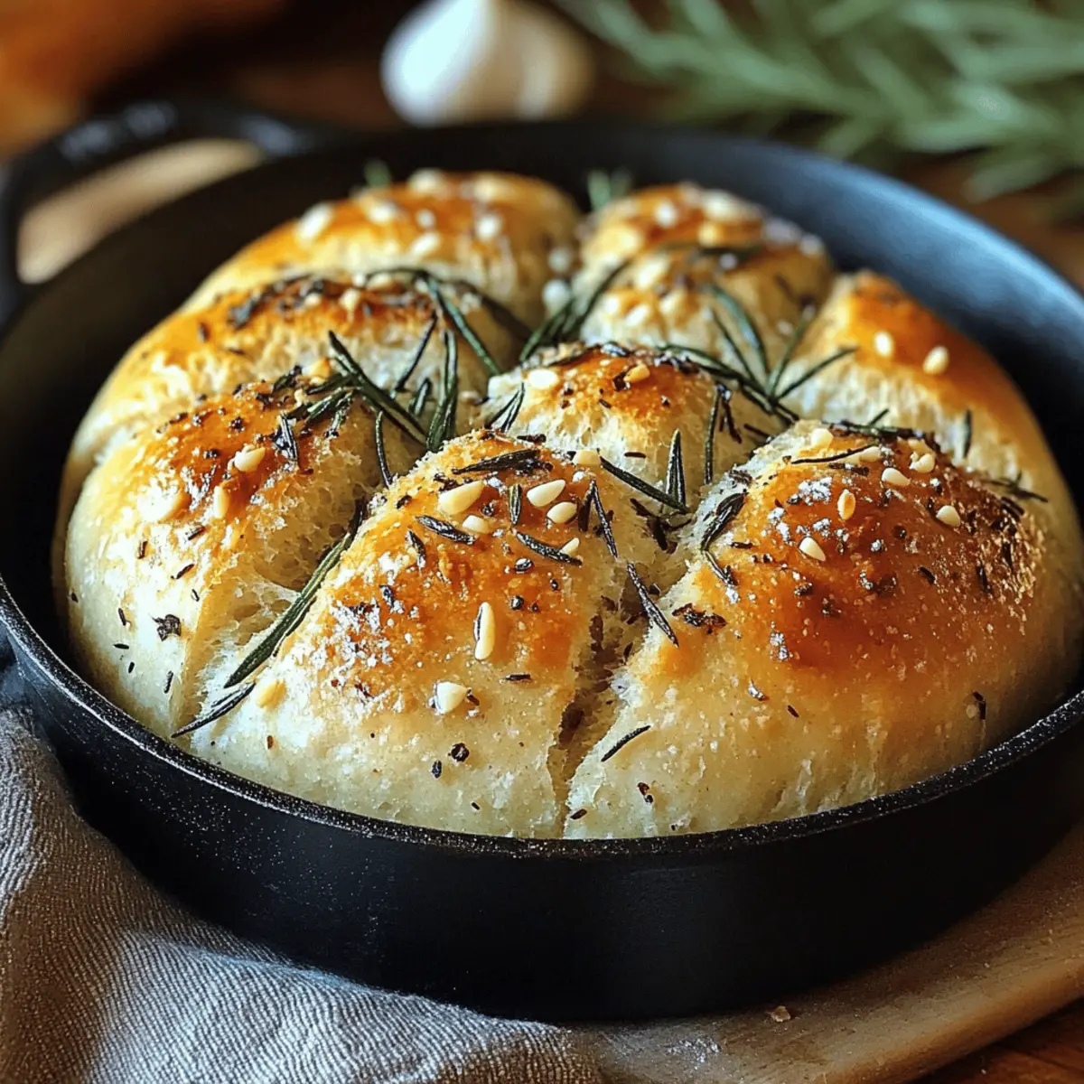 Irresistibly Easy Rustic Garlic Rosemary Skillet Bread Recipe - Simply ...