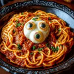 Spooktacularly Easy Bloody Spaghetti with Mozzarella Eyeballs - Simply ...