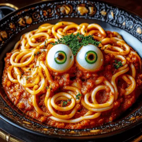 Spooktacularly Easy Bloody Spaghetti with Mozzarella Eyeballs - Simply ...