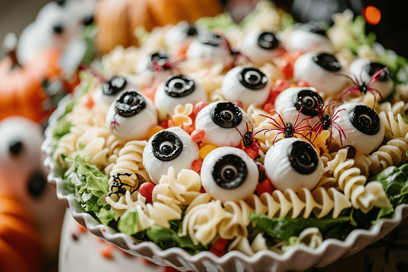 Creepy Eyeball Pasta Salad: Easy Halloween Dish That Delights - Simply ...