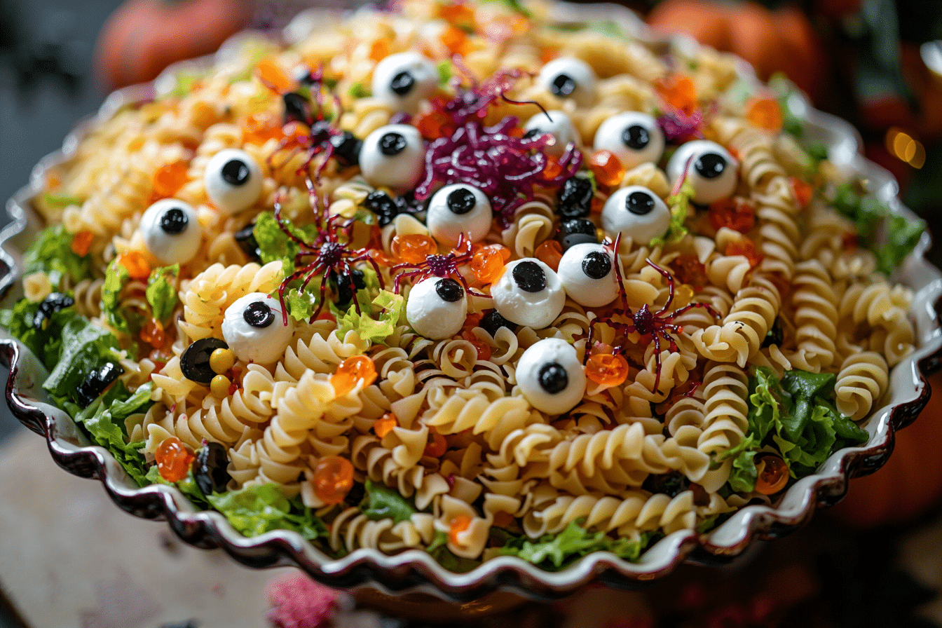Creepy Eyeball Pasta Salad: Easy Halloween Dish That Delights - Simply ...