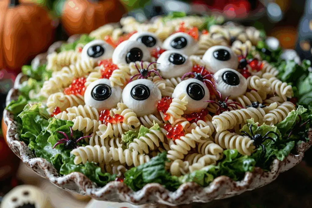 Creepy Eyeball Pasta Salad: Easy Halloween Dish That Delights - Simply ...