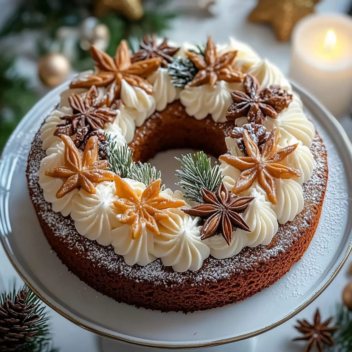 Irresistibly Spiced Gingerbread Wreath Cake for Cozy Holidays - Simply ...