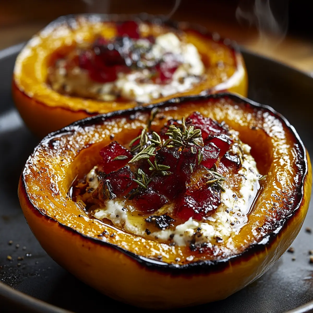 Delicious Honey Glazed Acorn Squash with Creamy Goat Cheese - Simply ...