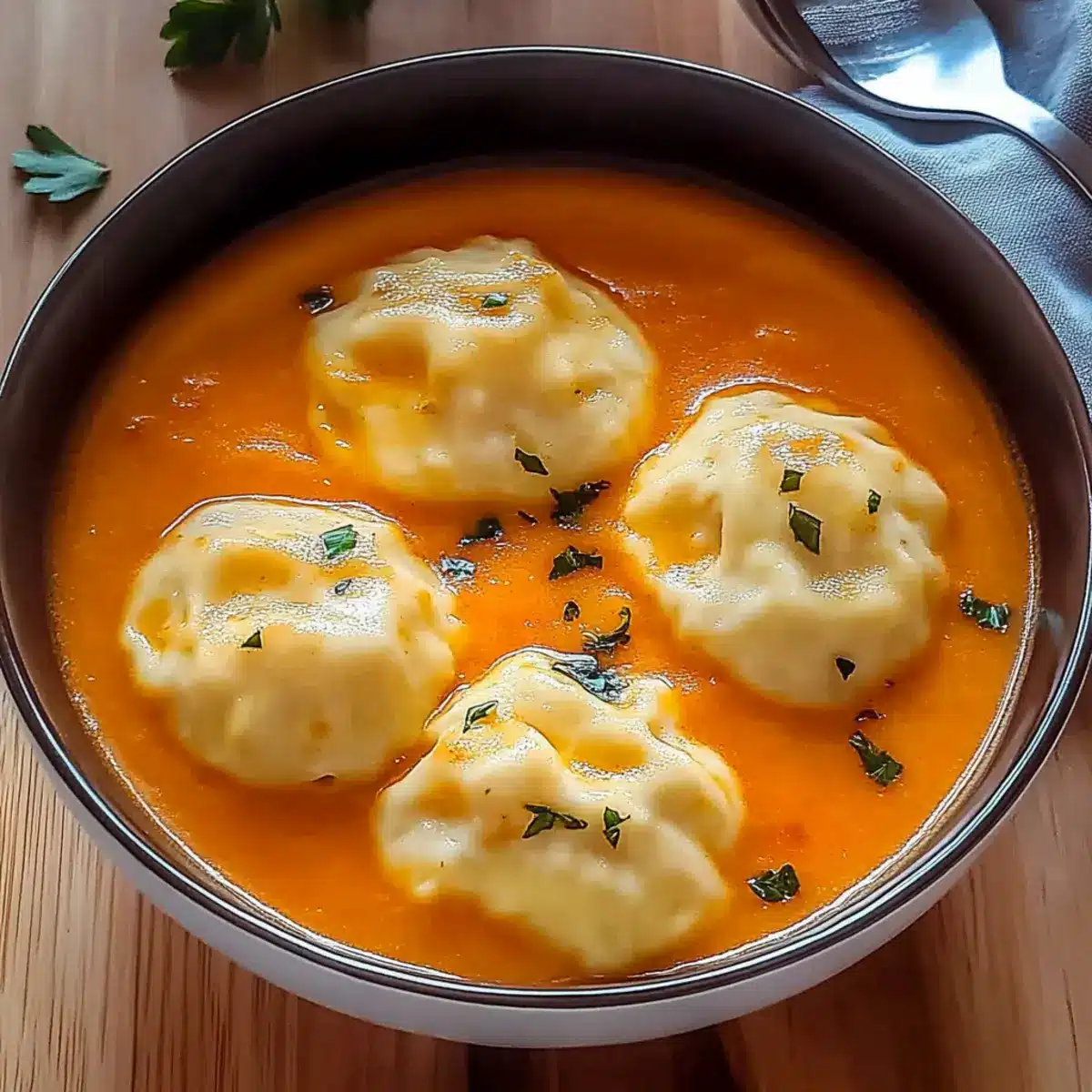 Creamy Tomato Soup with Cheese Dumplings That Comforts Soul - Simply ...