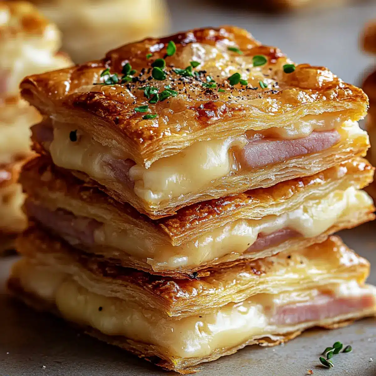 Crispy Ham & Cheese Puff Pastry Stacks for Easy Appetizers - Simply ...